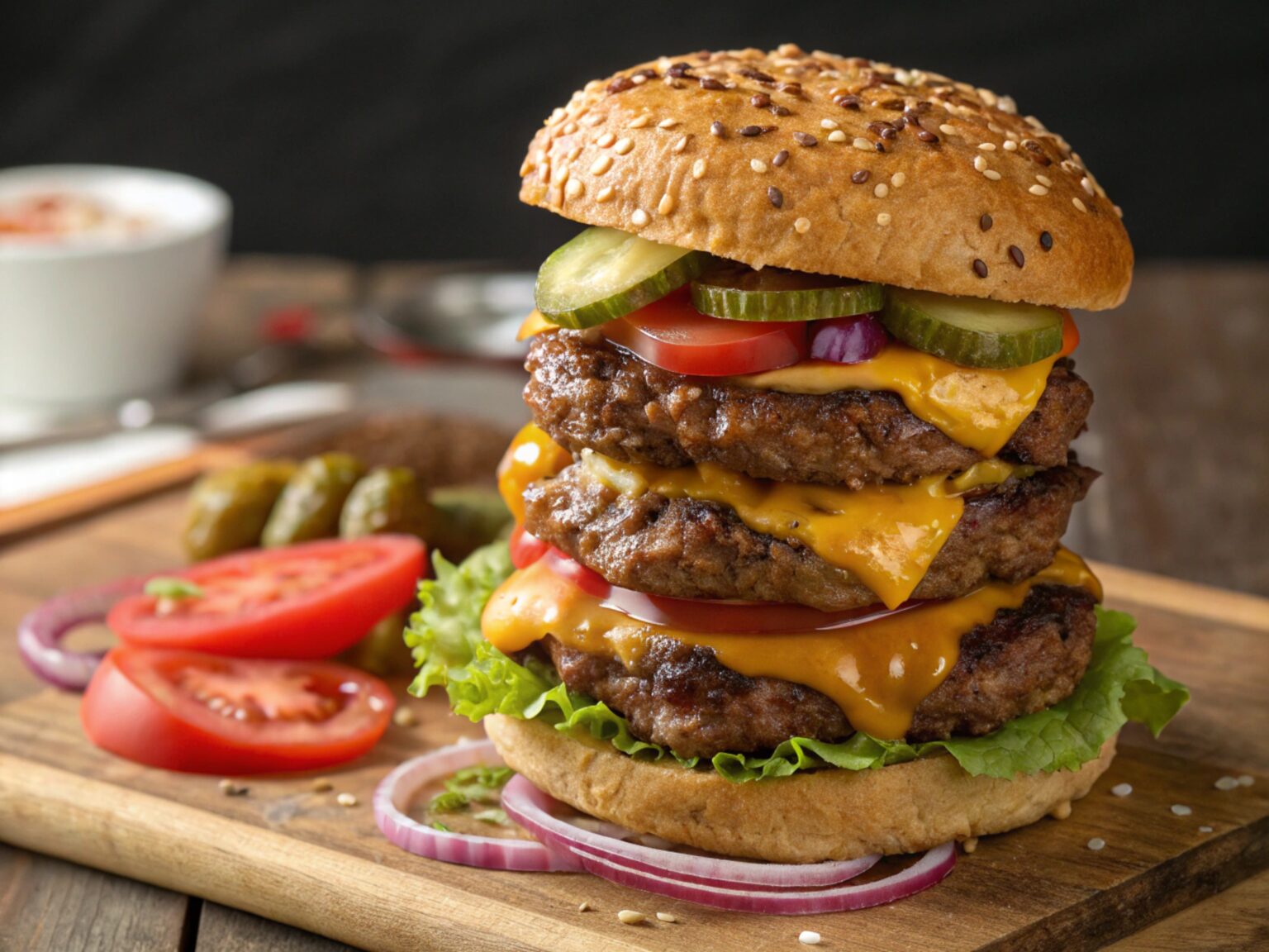 Ultimate Triple Stack Burger Recipe: The Juiciest Homemade Burger Ever!