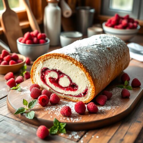Bûche mascarpone framboise sans cuisson : le dessert frais, facile et ...